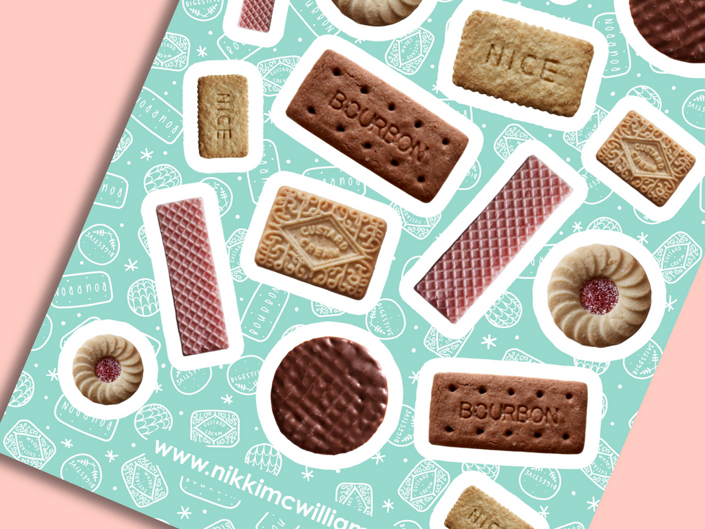 Biscuit Collection Collage Sticker Sheet - A5 | Nikki McWilliams